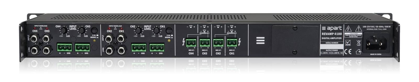 Apart REVAMP4100 – 4 kanálový zosilňovač 4 x 100W - Svetelná, zvuková a ...